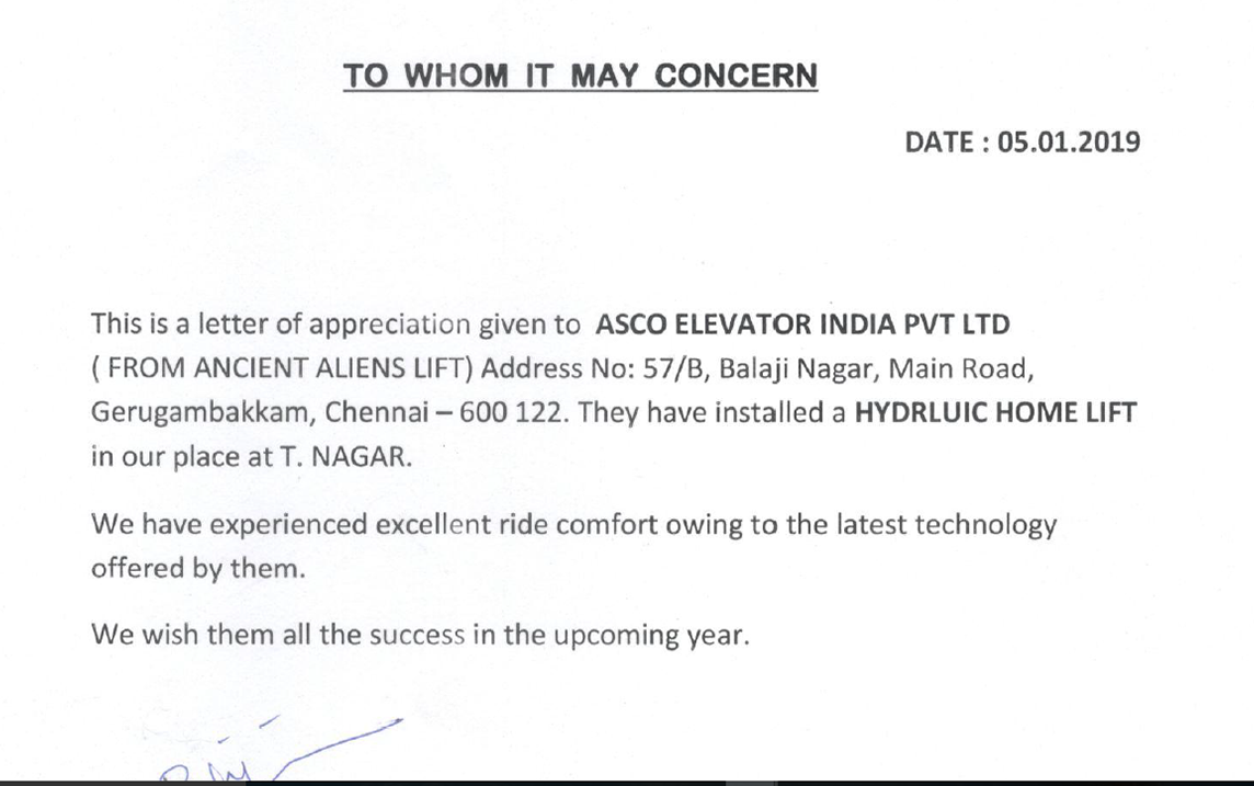 Asco Elevator | Certificates